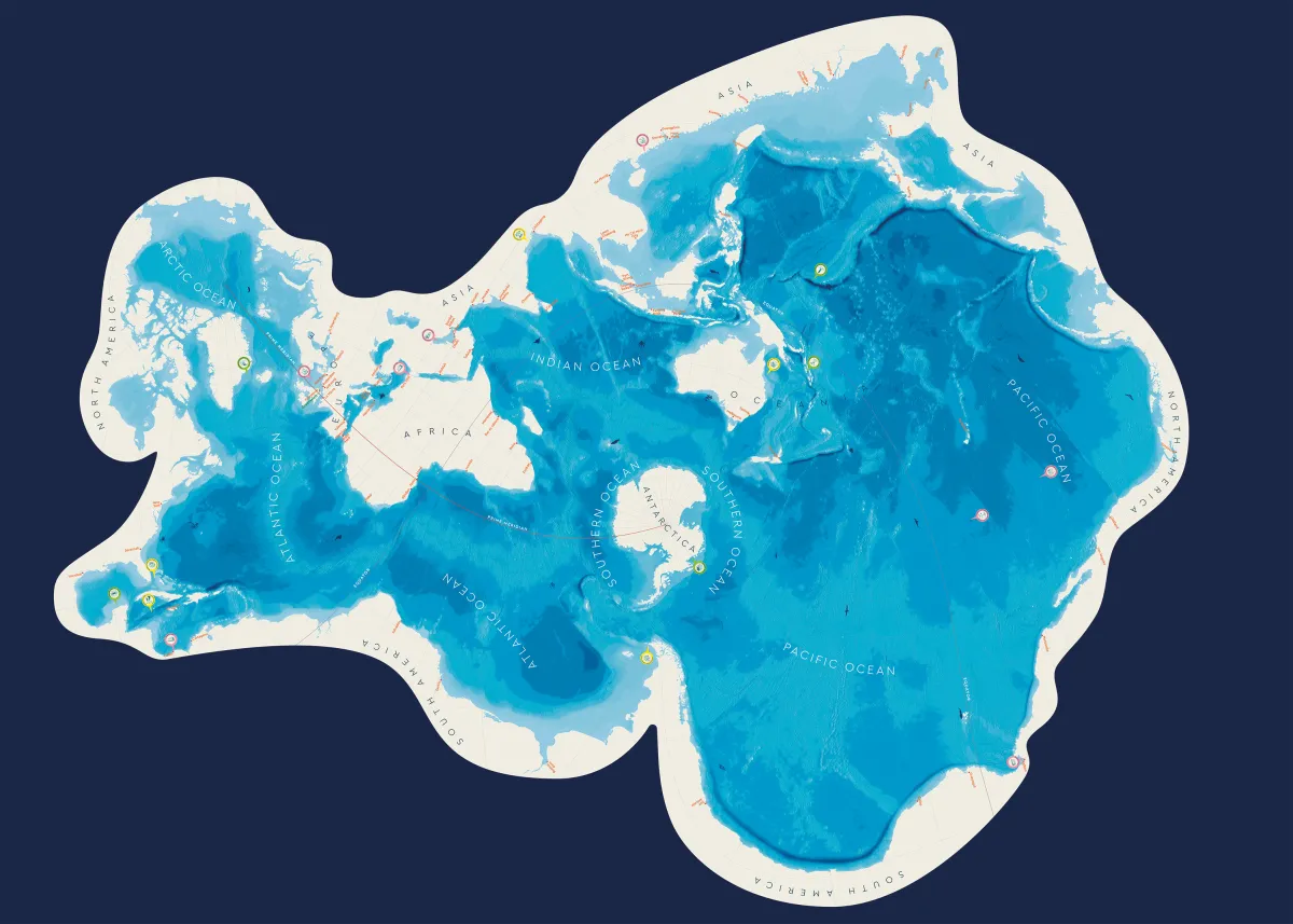 This Ocean Map shows what our Blue Planet really looks like